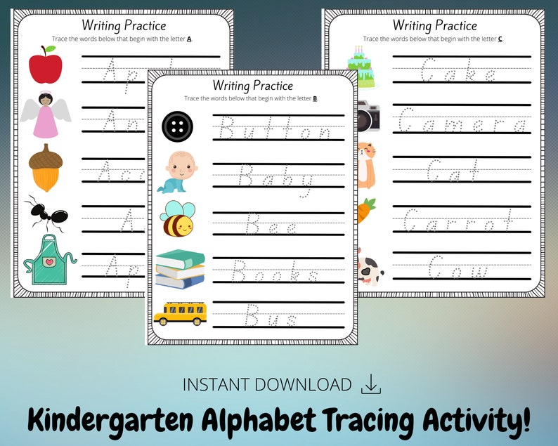 Kindergarten Alphabet Handwriting, Preschool Writing, 1st Grade ...