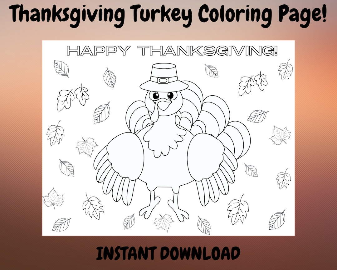 Turkey Thanksgiving Coloring Page for Kids, Turkey Printable, Preschool ...