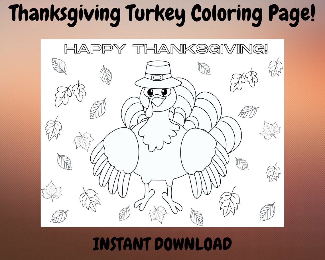 Turkey Thanksgiving Coloring Page for Kids, Turkey Printable, Preschool ...