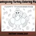 Turkey Thanksgiving Coloring Page for Kids, Turkey Printable, Preschool ...