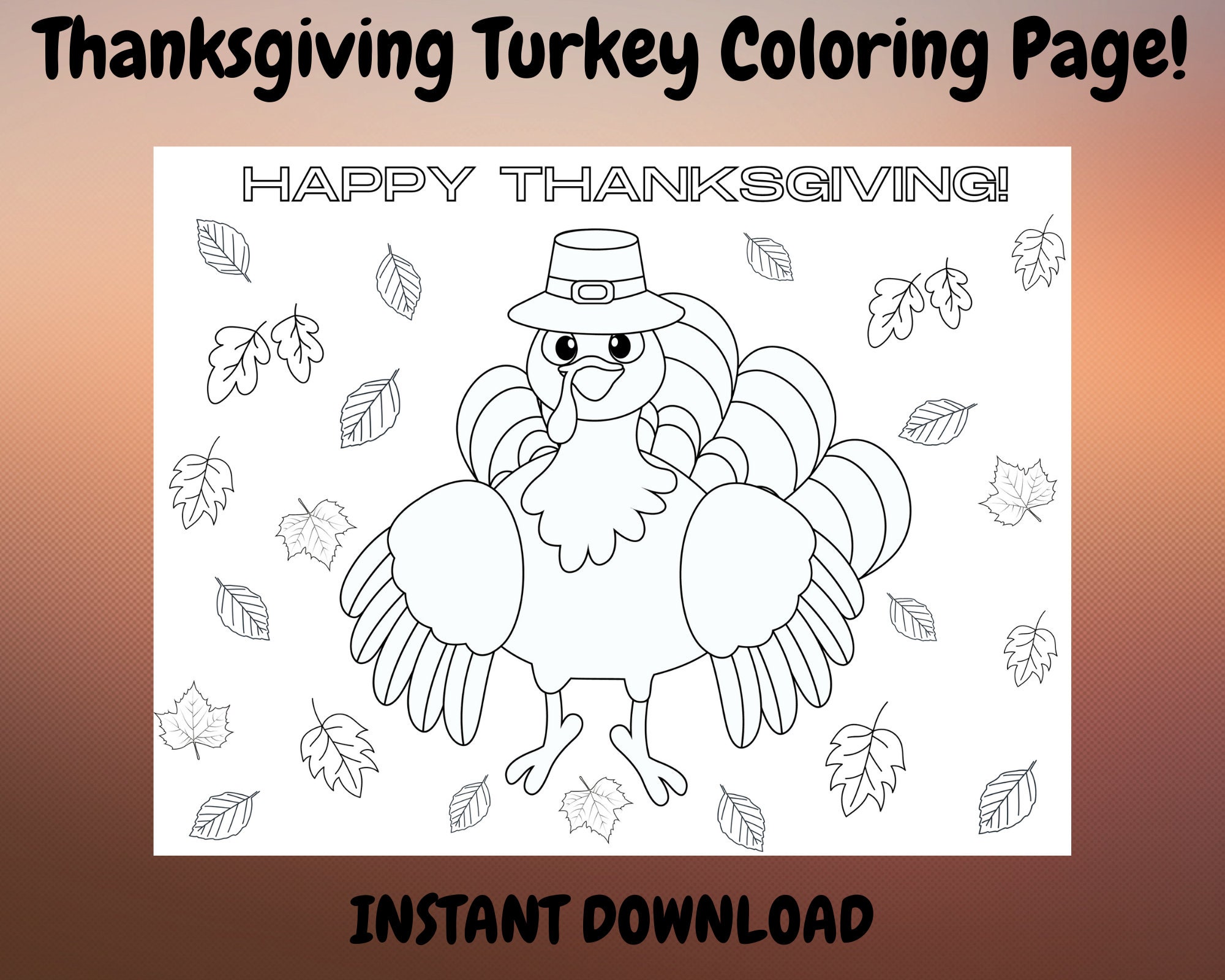 Turkey Thanksgiving Coloring Page for Kids, Turkey Printable, Preschool ...