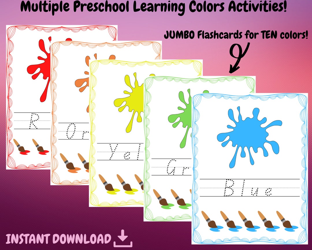 Learning Colors Preschool Printable Activities, Kindergarten Colors ...