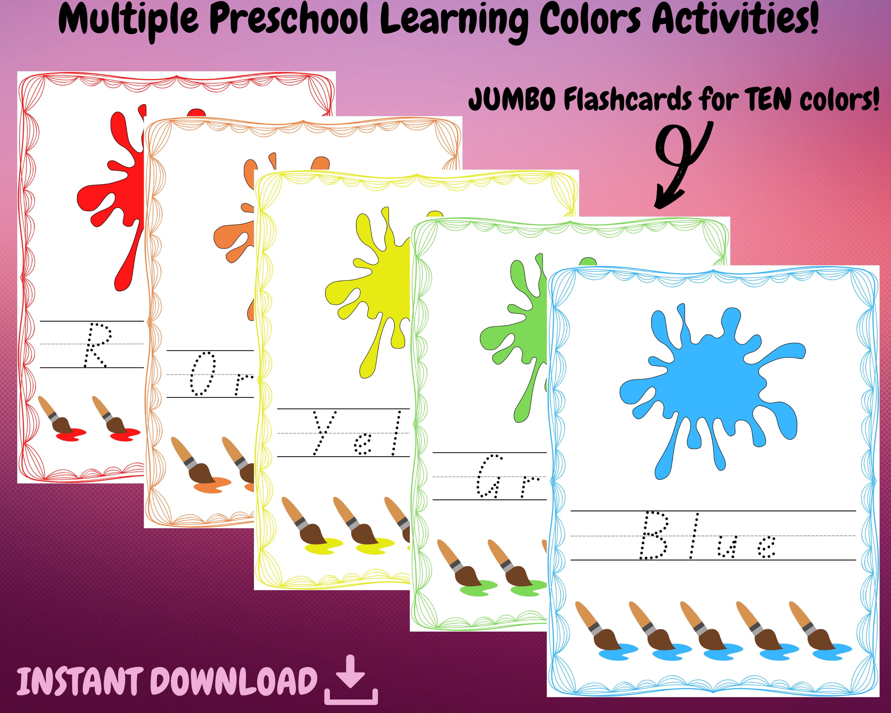 Learning Colors Preschool Printable Activities, Kindergarten Colors ...