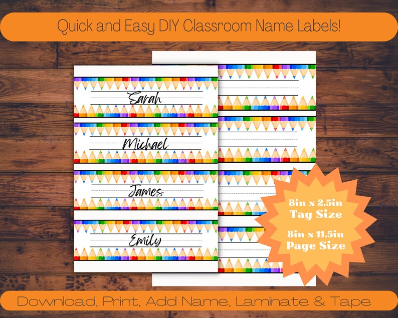 Desk Name Labels, Classroom Name Labels, Cubby Label, Name Tags, Back ...