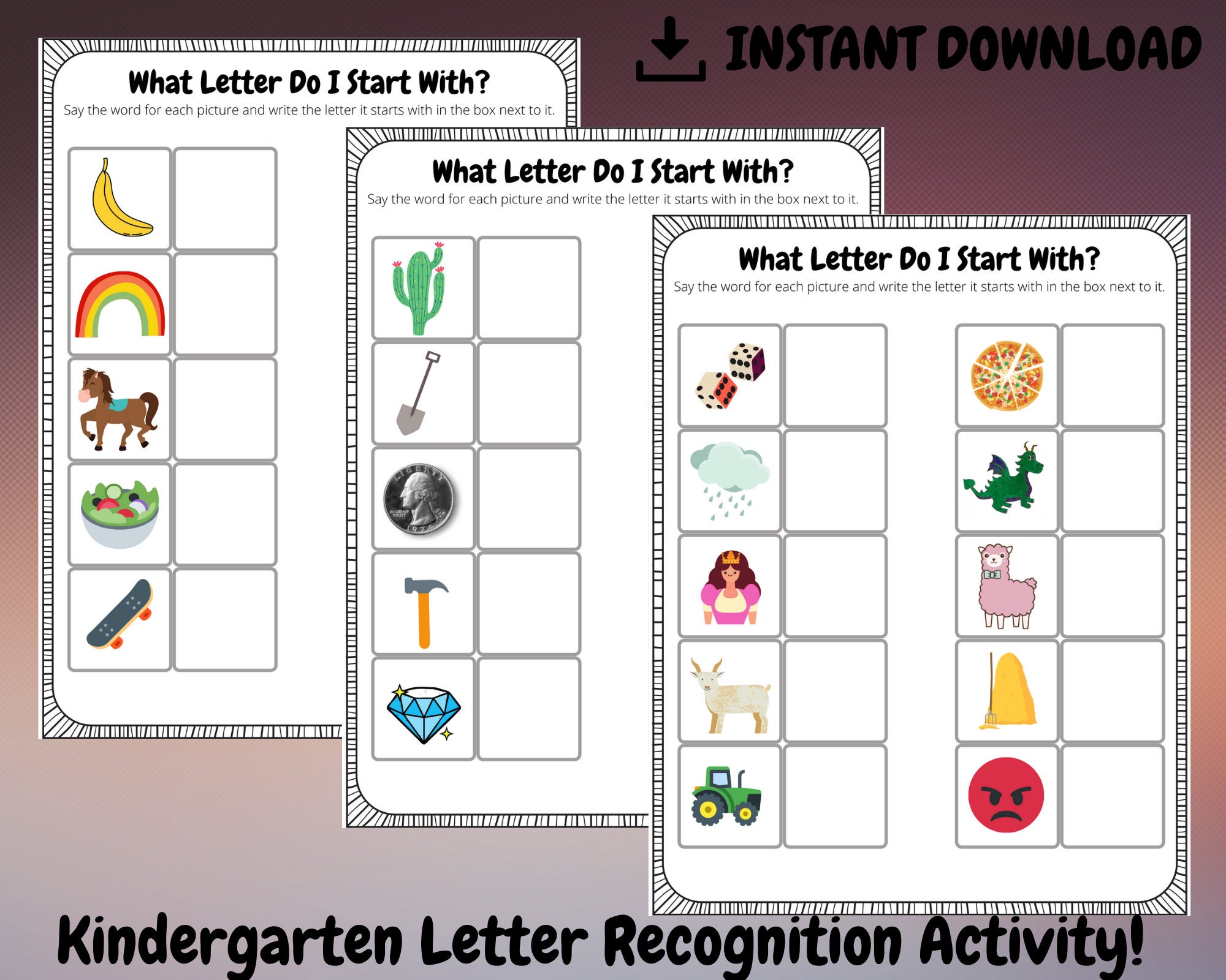 Kindergarten Beginning Sounds Activity Bundle, Preschool Letter ...