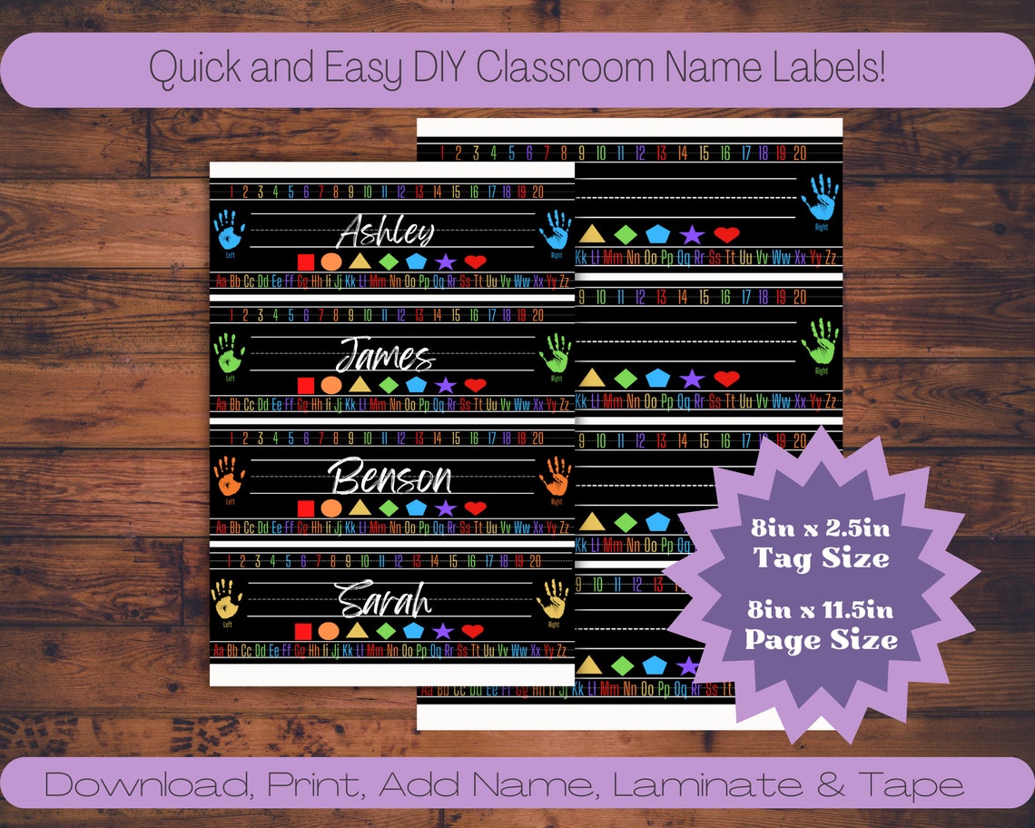 Desk Name Labels, Classroom Name Labels, Cubby Label, Name Tags, Back ...
