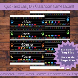 Desk Name Labels, Classroom Name Labels, Cubby Label, Name Tags, Back ...