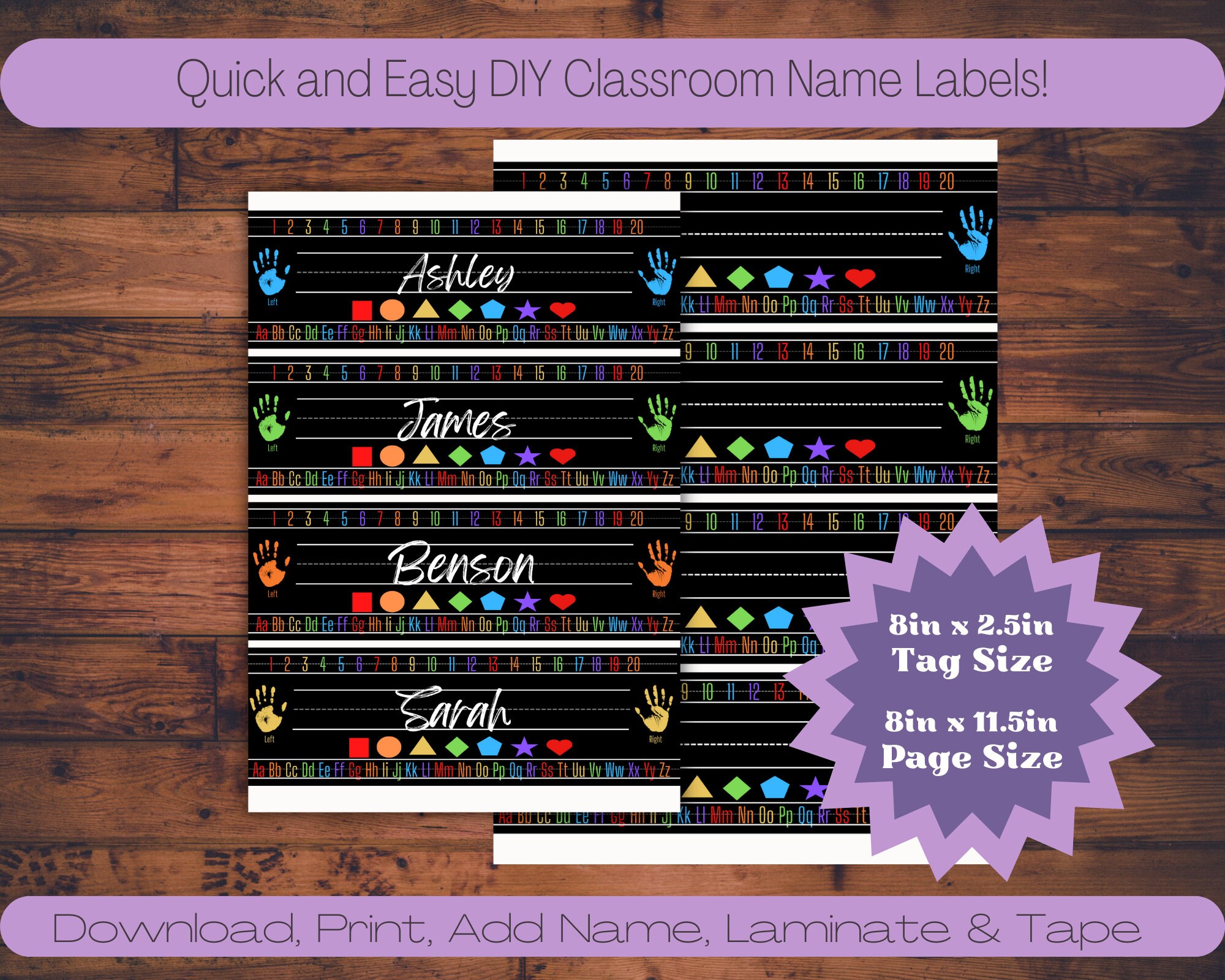 Desk Name Labels, Classroom Name Labels, Cubby Label, Name Tags, Back ...