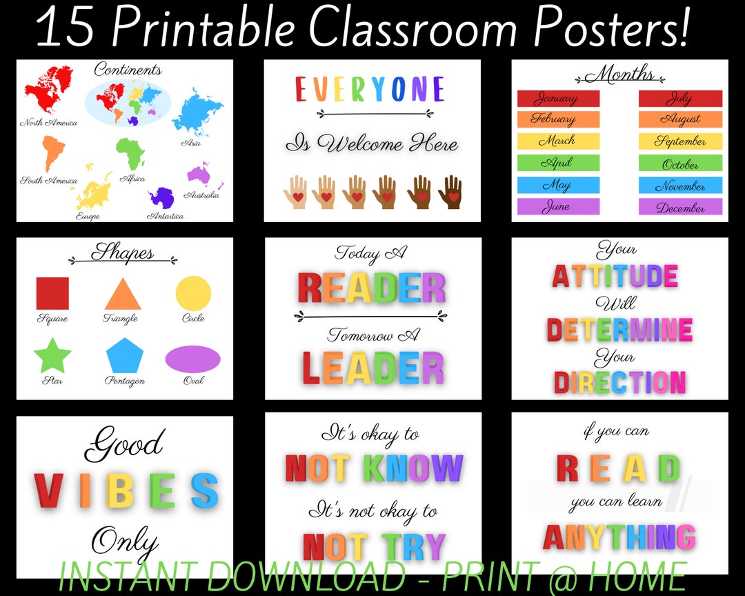 Montessori Classroom Decor Wall Art, Printable Classroom Posters ...
