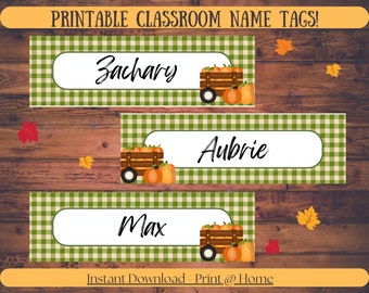 Fall Classroom Name Labels - Etsy