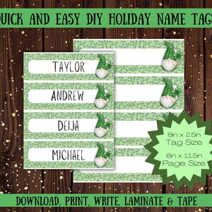 DIY St Patricks Day Name Tag, Printable Name Tags, Green Cubby Labels ...