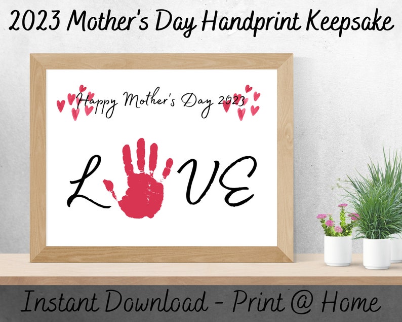 Mother's Day Printable Handprint Craft, Mother's Day Handprint Art ...