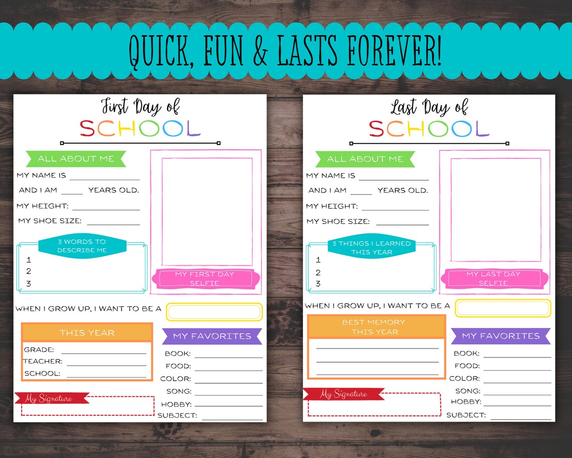 Printable First Day of School Questionnaire, Printable Handprint ...