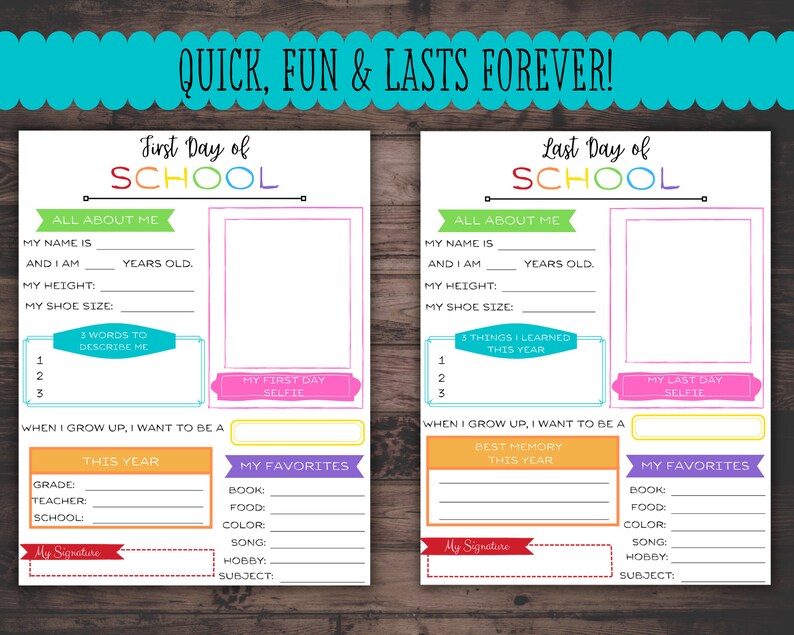 Printable First Day of School Questionnaire, Printable Handprint ...