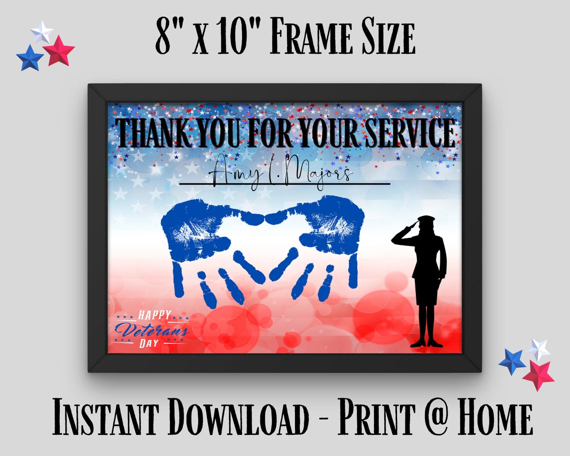 Veterans Day DIY Craft, Veterans Day Gift, Thank You for Your Service ...