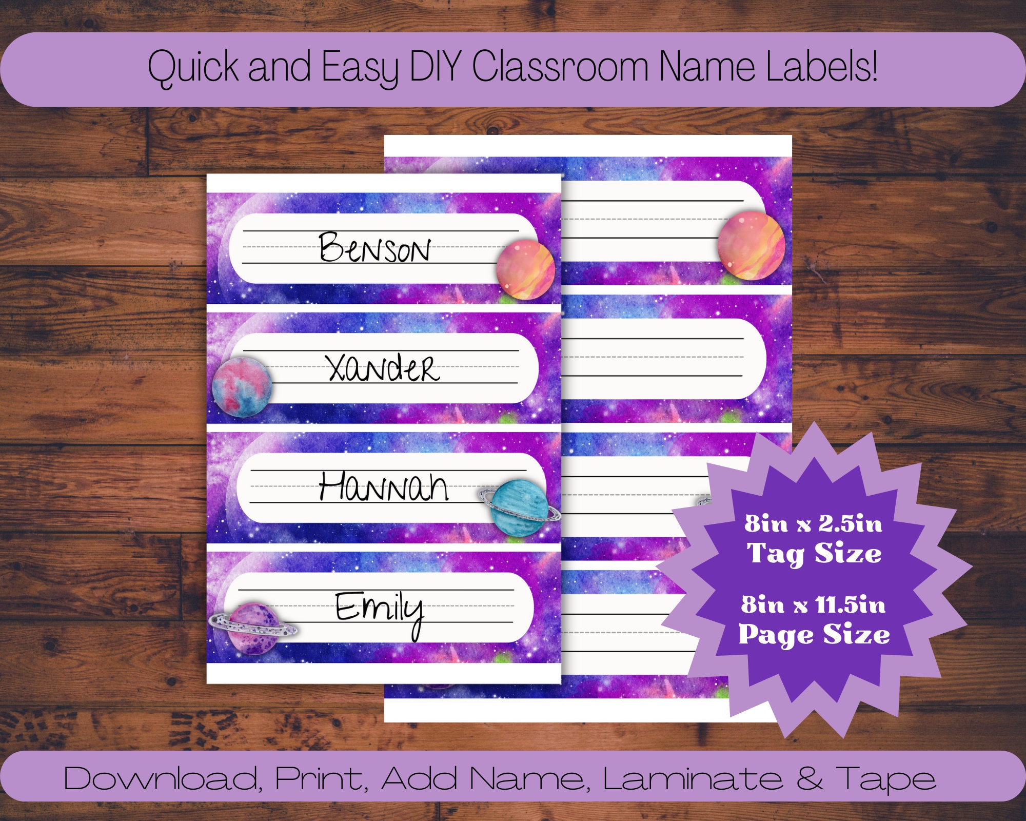 Desk Name Labels, Classroom Name Labels, Cubby Label, Name Tags, Back ...