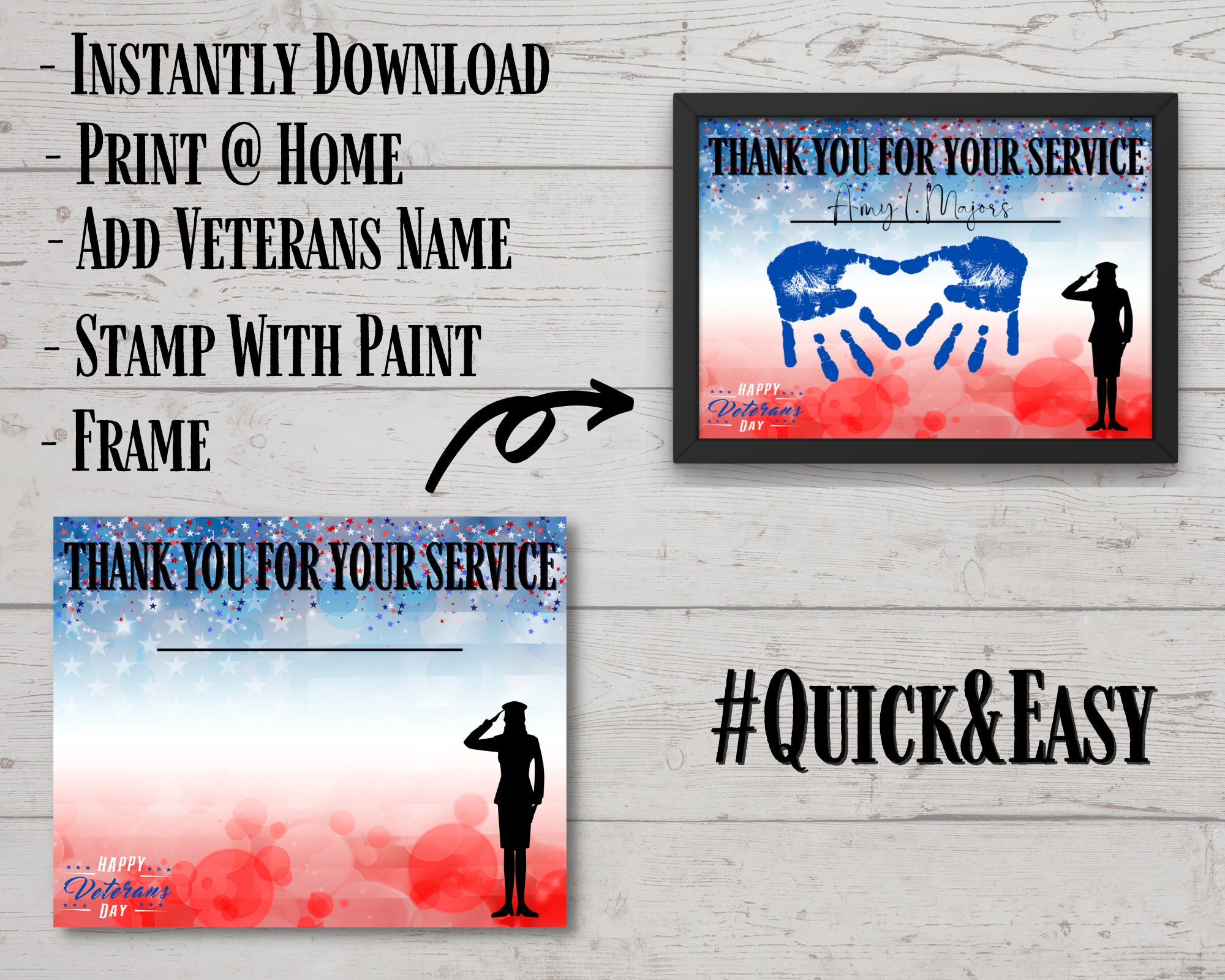 Veterans Day DIY Craft, Veterans Day Gift, Thank You for Your Service ...