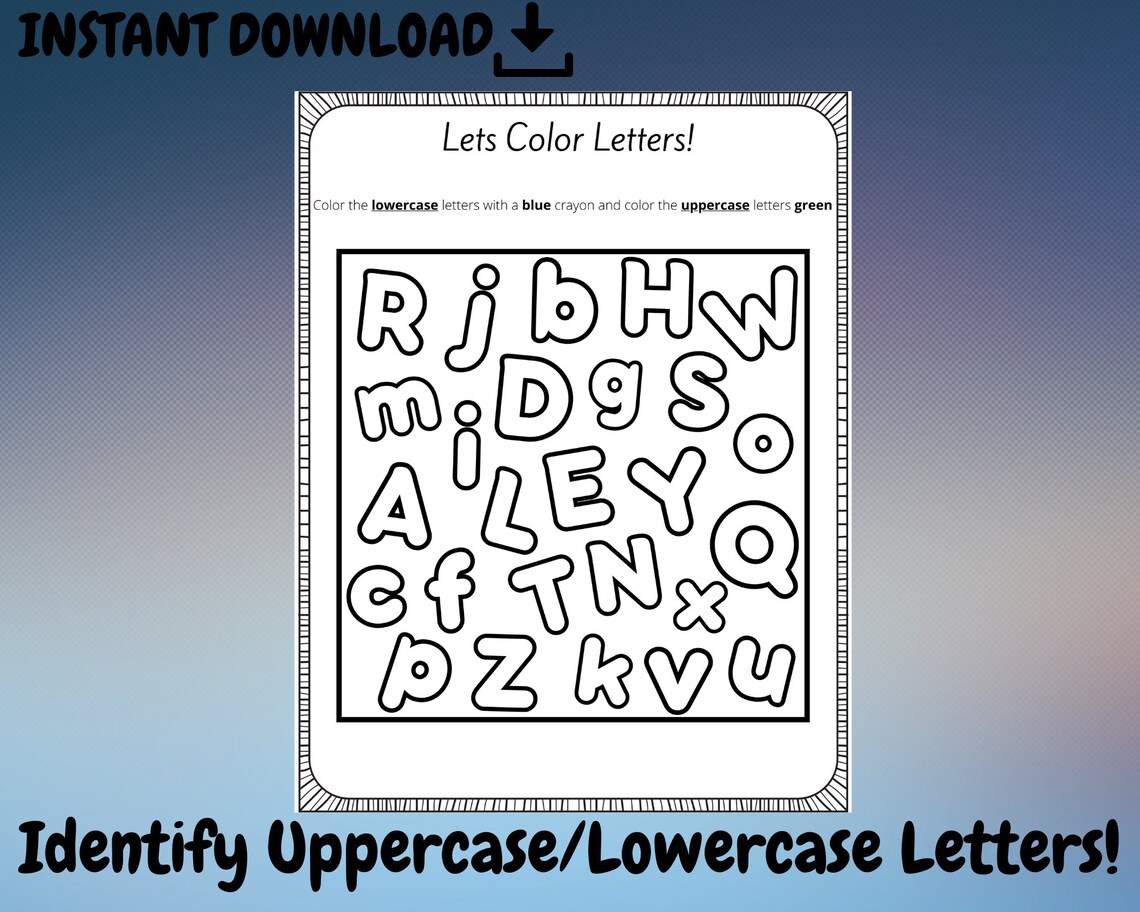 Kindergarten Alphabet Activity, Preschool ABC Worksheets, Homeschool ...