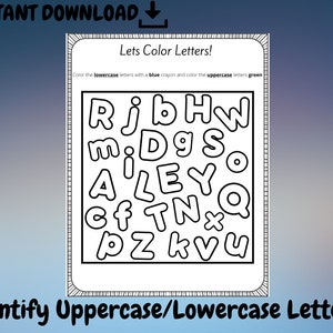 Kindergarten Alphabet Activity, Preschool ABC Worksheets, Homeschool ...