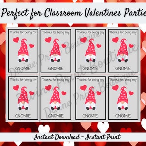 Valentine's Day Card for Kids, Gnome Printable Valentine, Printable ...