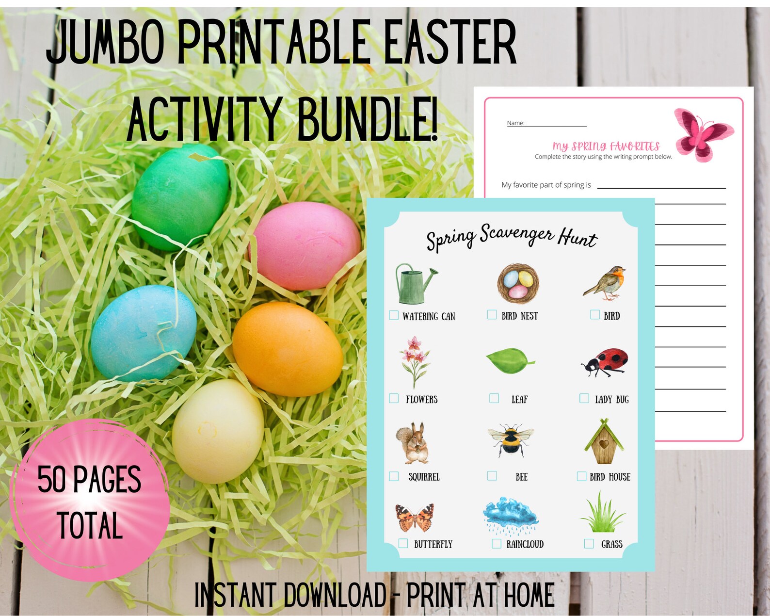 Printable Easter Activity Bundle, Preschool Spring Activities ...