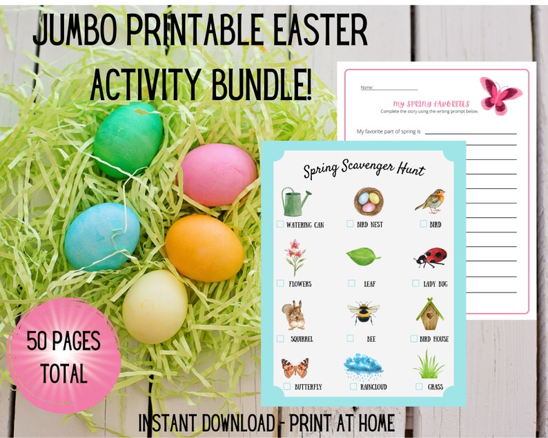 Printable Easter Activity Bundle, Preschool Spring Activities ...