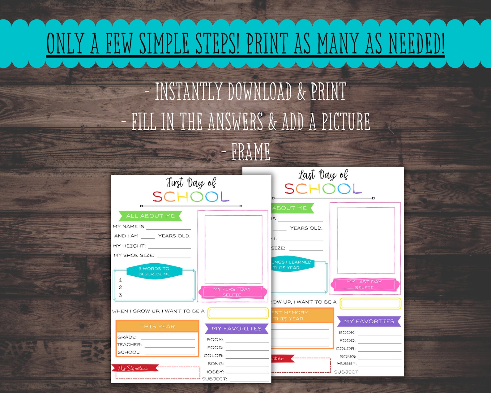 Printable First Day of School Questionnaire, Printable Handprint ...