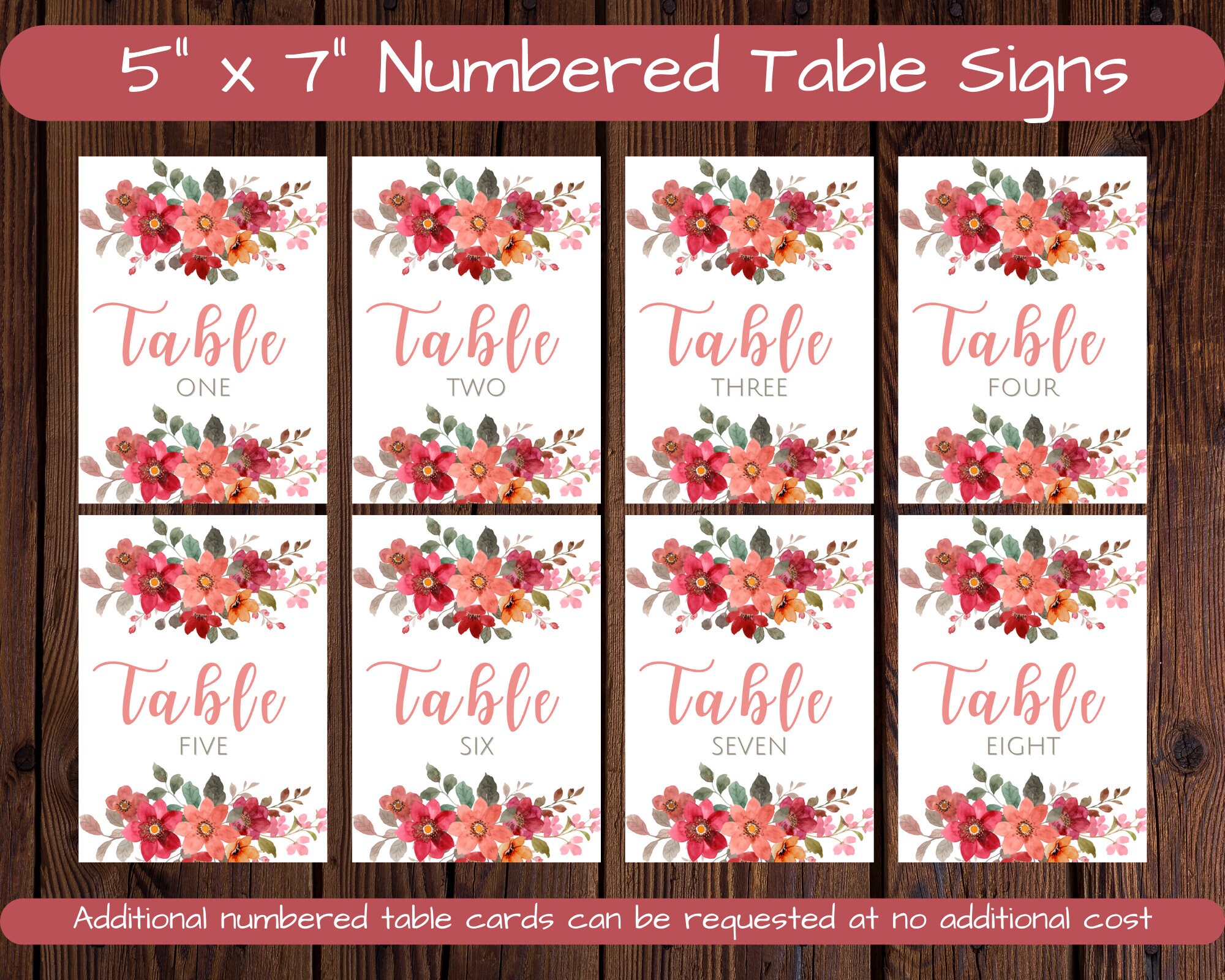 Watercolor Flower Table Sign Bundle Bridal Shower Baby Shower - Etsy
