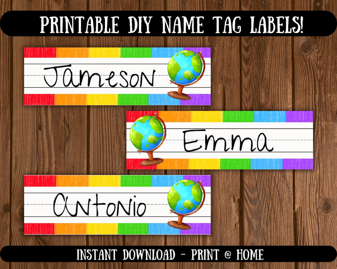 Desk Name Labels, Classroom Name Labels, Cubby Label, Name Tags, Back ...
