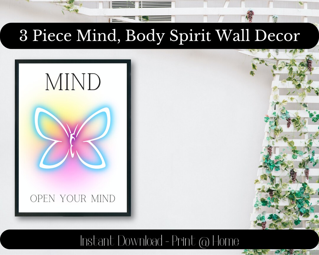 Printable Mind Body Spirit Wall Decor, Instant Print Art, Printable ...