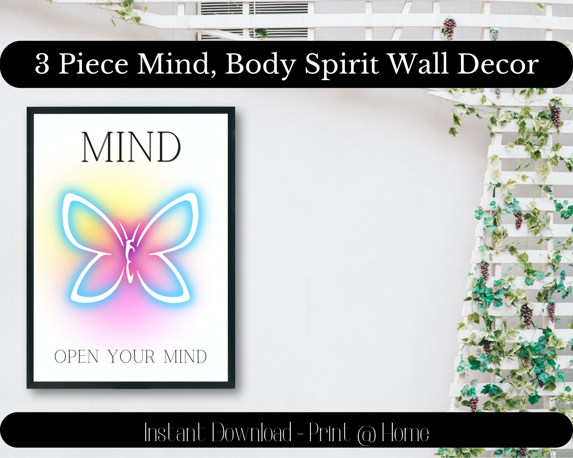 Printable Mind Body Spirit Wall Decor, Instant Print Art, Printable ...