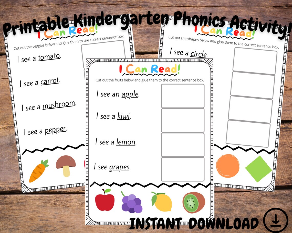 Kindergarten Printable Phonics Activity, Pre-k Letter Recognition ...