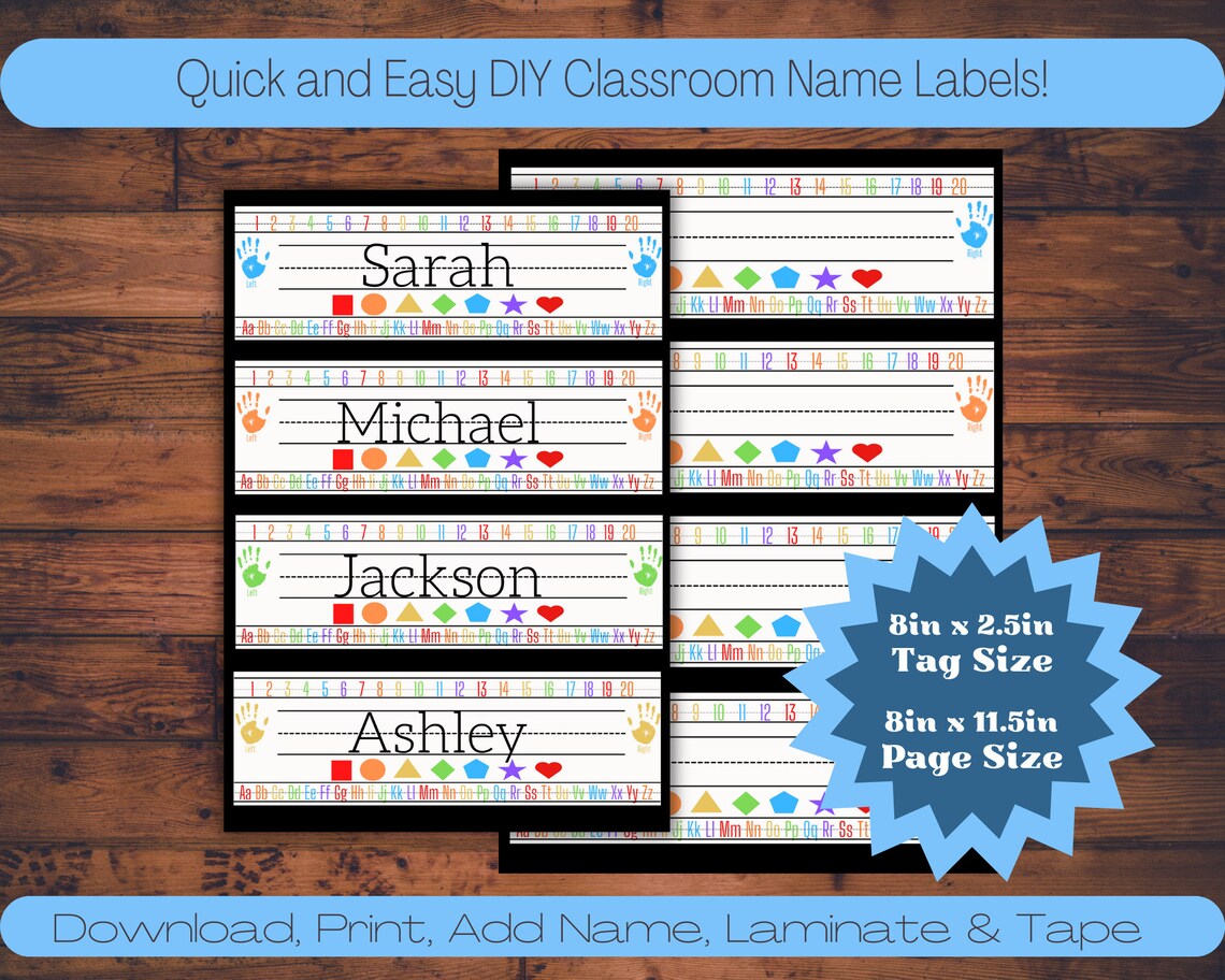 Desk Name Labels, Classroom Name Labels, Cubby Label, Name Tags, Back ...