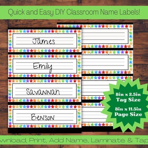 Desk Name Labels, Classroom Name Labels, Cubby Label, Name Tags, Back ...
