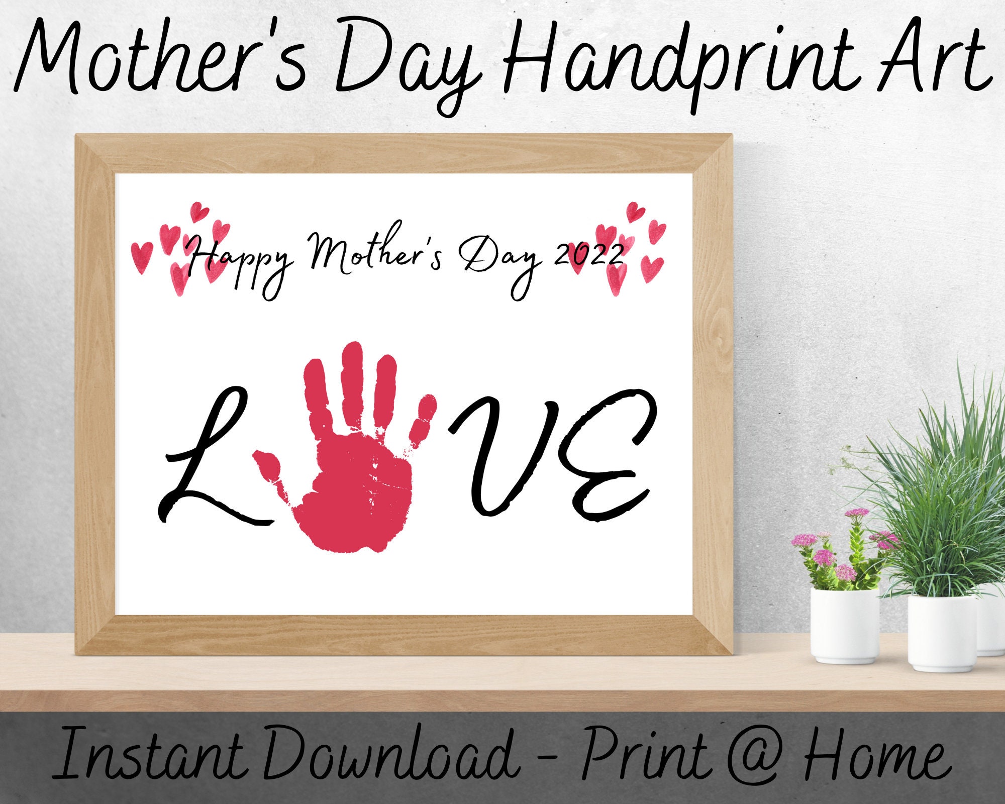 Mother's Day Printable Handprint Craft, Mother's Day Handprint Art ...