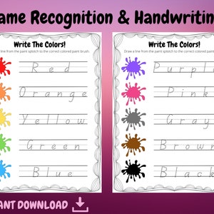 Learning Colors Preschool Printable Activities, Kindergarten Colors ...