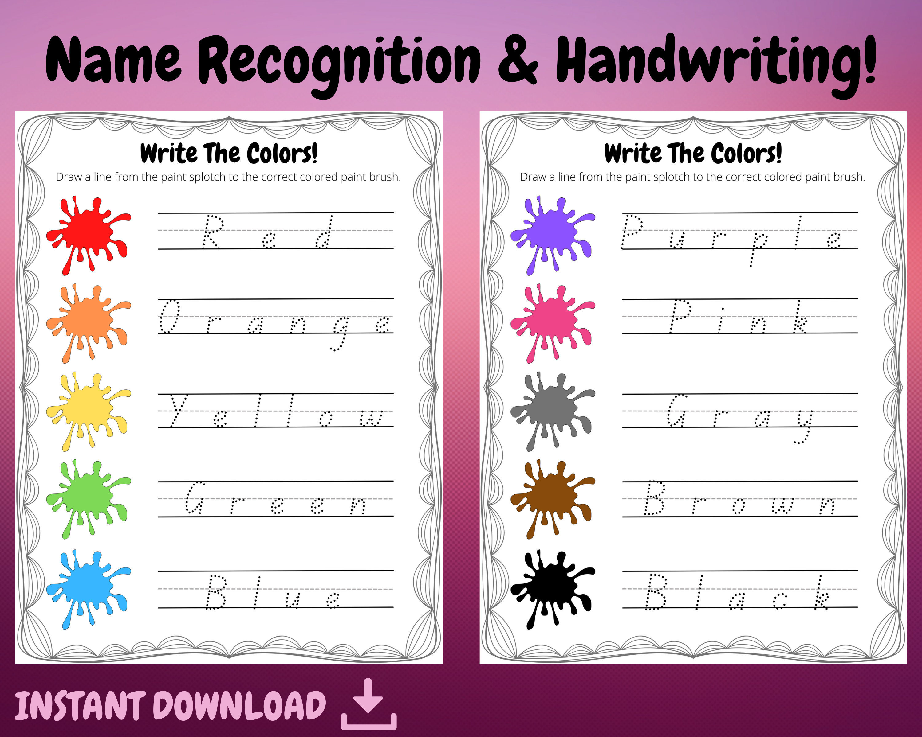 Learning Colors Preschool Printable Activities, Kindergarten Colors ...
