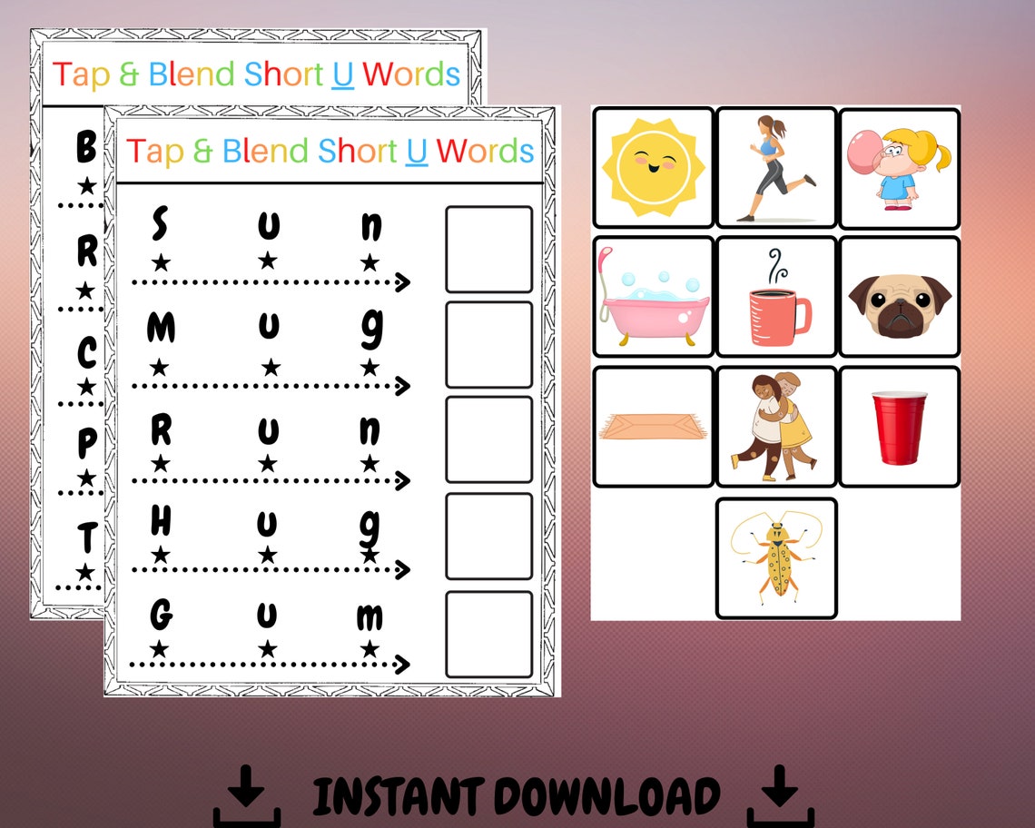 Kindergarten Tap & Blend Printable Activity, School Age Printables ...