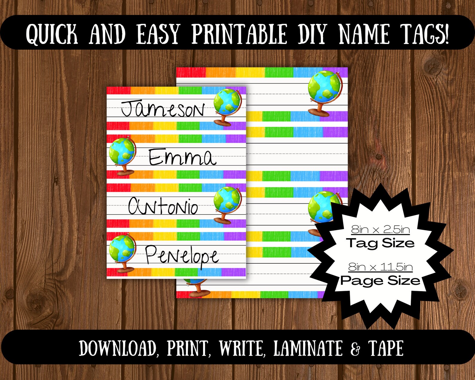 Desk Name Labels, Classroom Name Labels, Cubby Label, Name Tags, Back ...