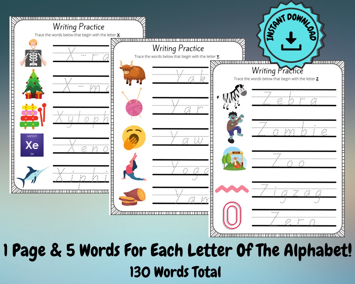 Kindergarten Alphabet Handwriting, Preschool Writing, 1st Grade ...