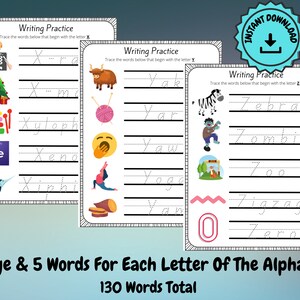 Kindergarten Alphabet Handwriting, Preschool Writing, 1st Grade ...