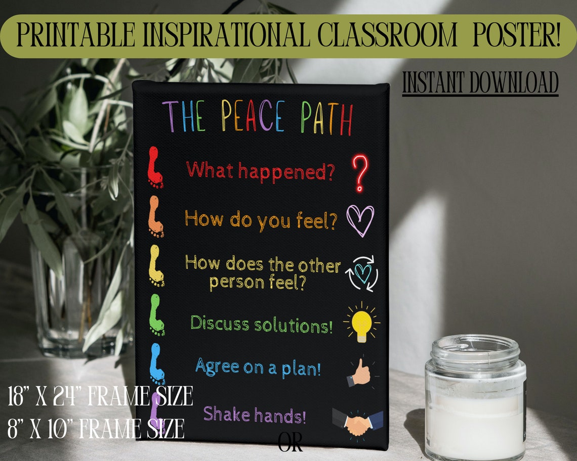 Printable Inspirational Classroom Poster, DIY Growth Mindset Mental ...