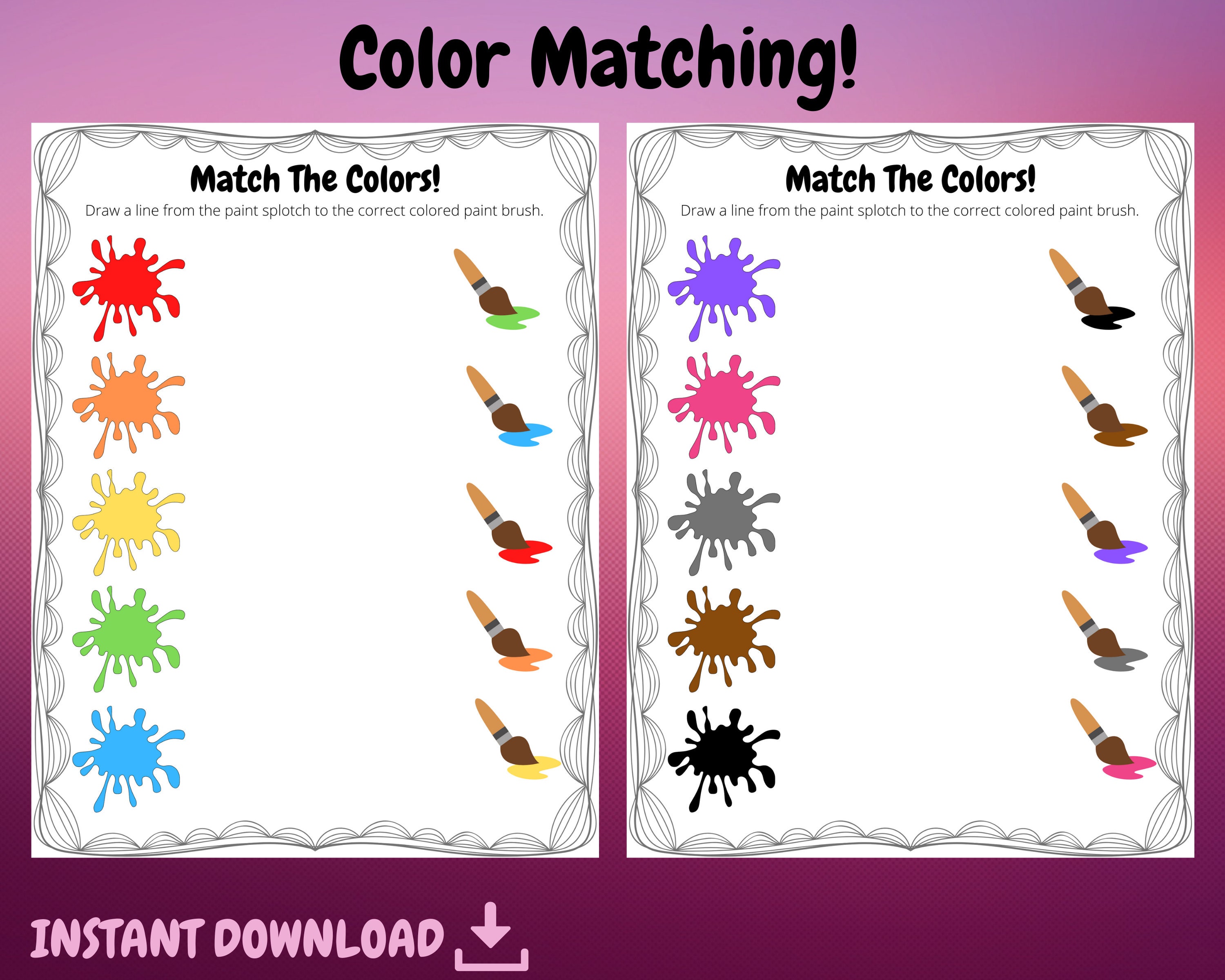Learning Colors Preschool Printable Activities, Kindergarten Colors ...