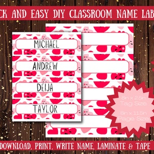 Desk Name Labels, Classroom Name Labels, Cubby Label, Name Tags ...