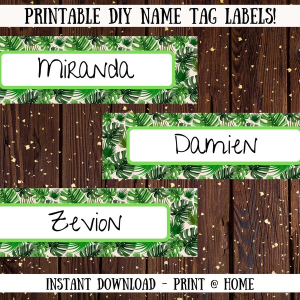 Tropical Name Tag - Etsy