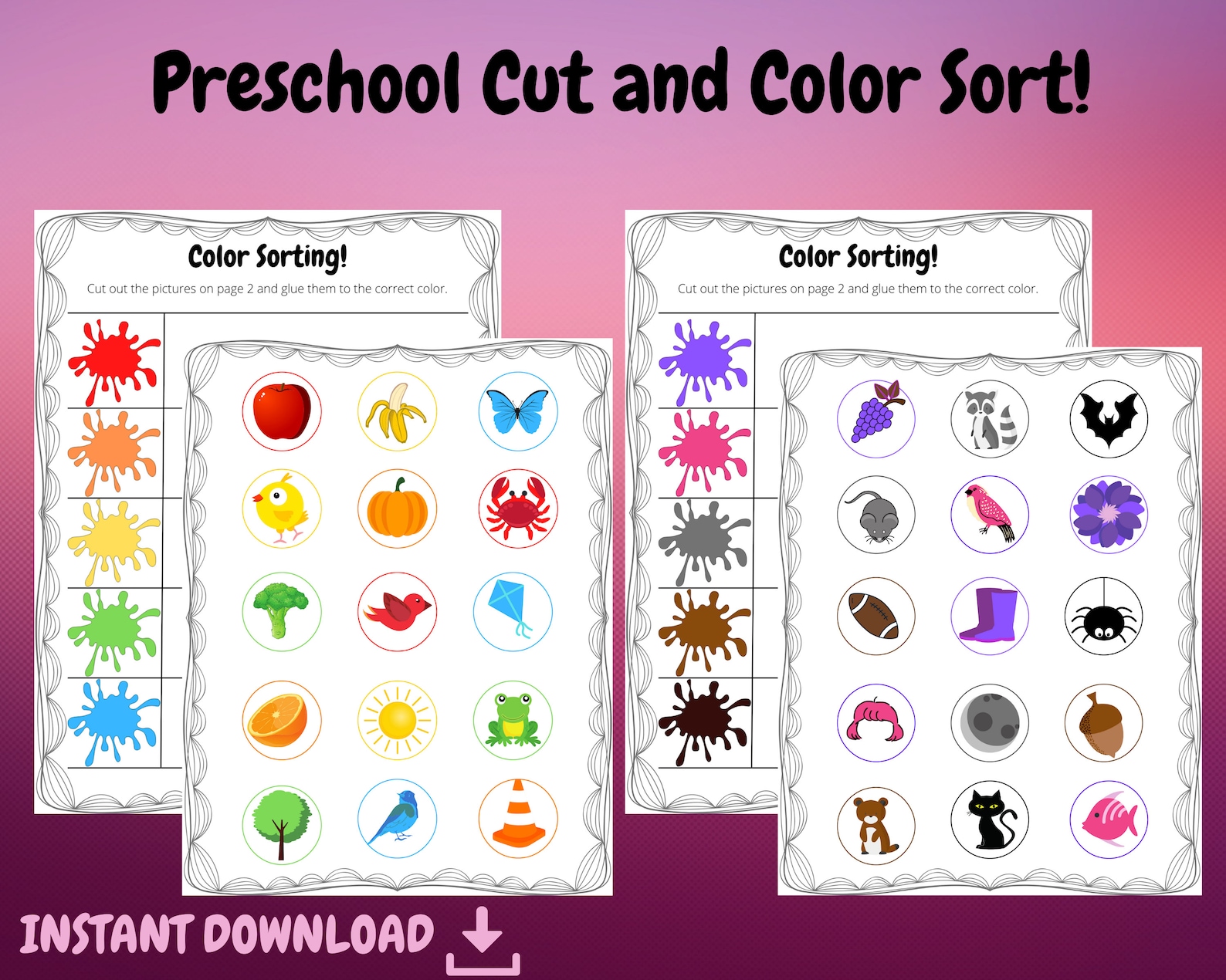 Learning Colors Preschool Printable Activities, Kindergarten Colors ...