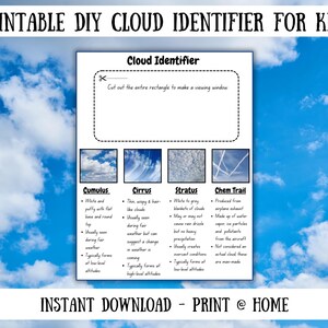 DIY Printable Cloud Identifier for Kids, Science Class Activity ...