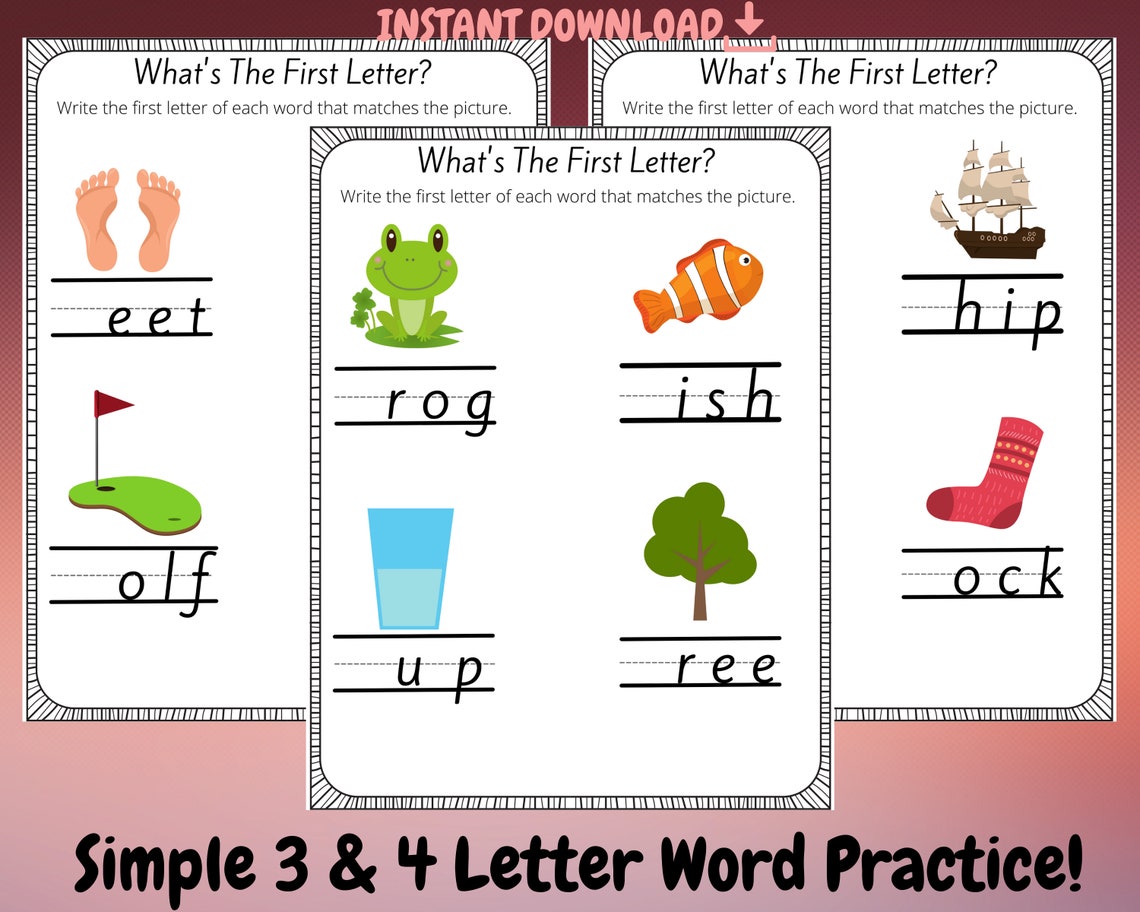 School Age Phonics Activity, Kindergarten Beginning Sounds Printable ...