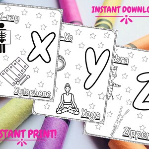 Alphabet Coloring Book Printable, Downloadable Phonics Activity, Pre-k ...