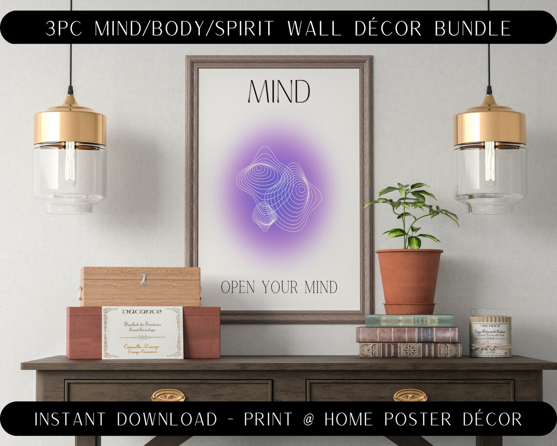 Printable Mind Body Spirit Wall Decor, Instant Print Art, Printable ...
